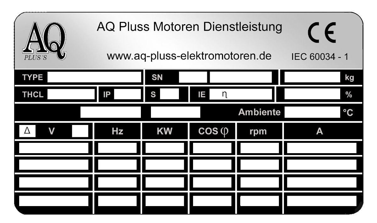 Leistungsschild Motor Angaben : Merkblatt 14 Kennzeichnung von Motoren ...